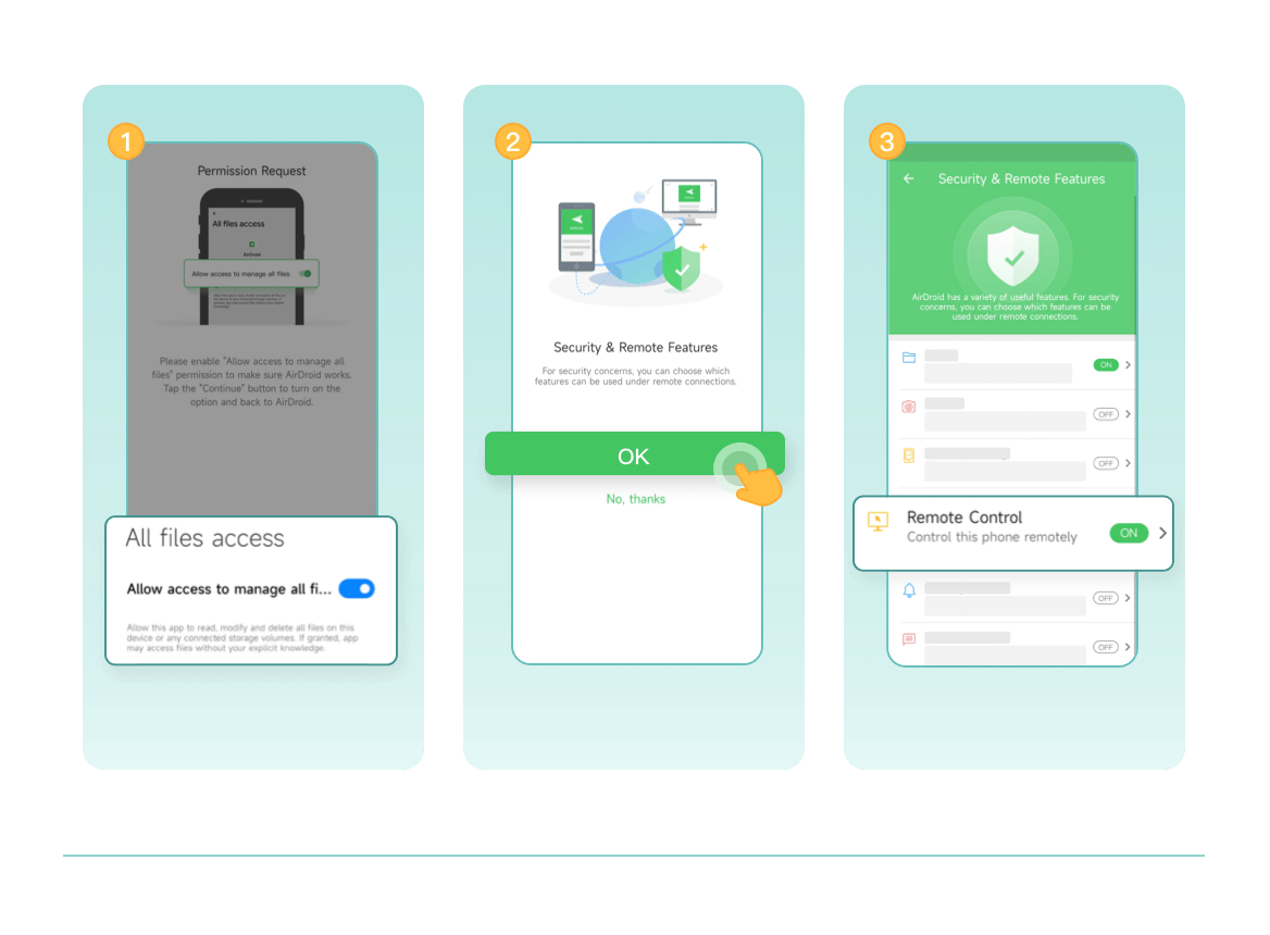 Thanks for installing AirDroid Personal!