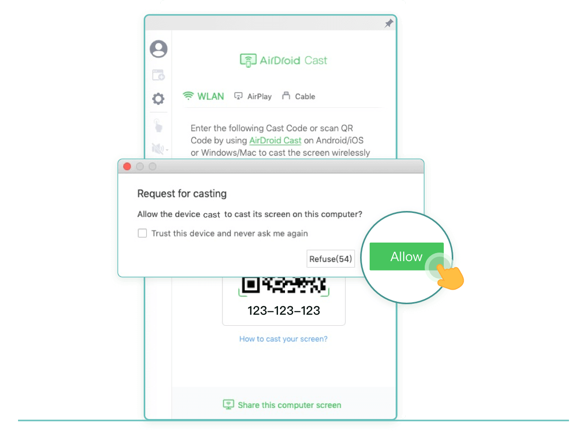 Thanks for installing AirDroid Cast!